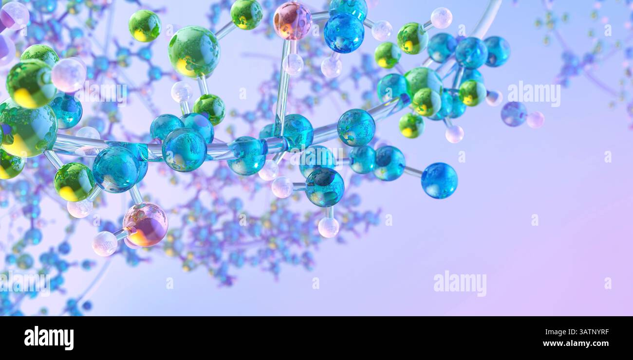 Illustration of molecules Stock Photo - Alamy