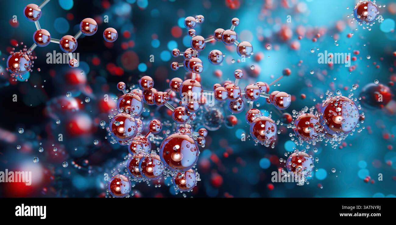 Illustration of molecules Stock Photo - Alamy