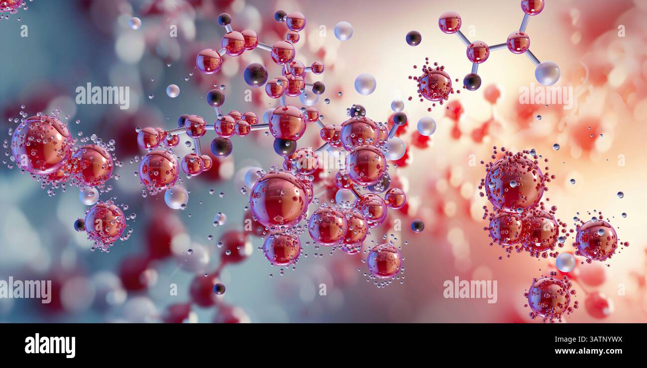 Illustration of molecules Stock Photo - Alamy