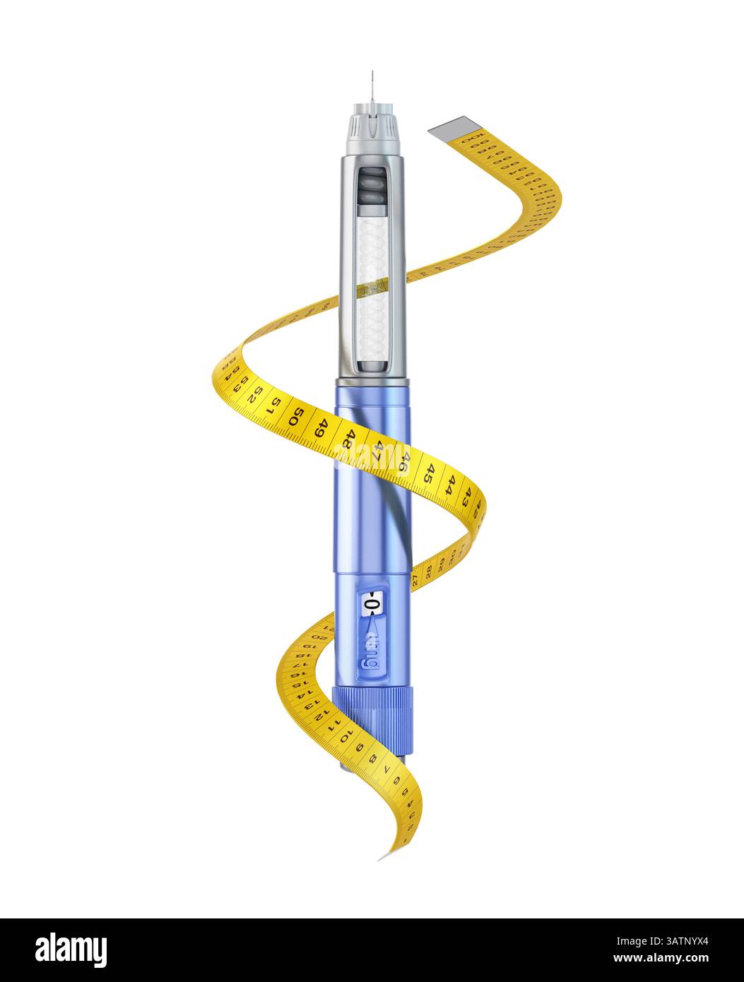 Weight loss drug, conceptual illustration. Pre-filled pen of ...