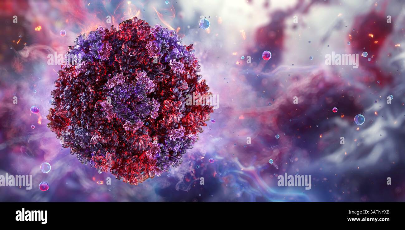 Illustration of a Parvovirus B19 virion with its icosahedral capsid ...