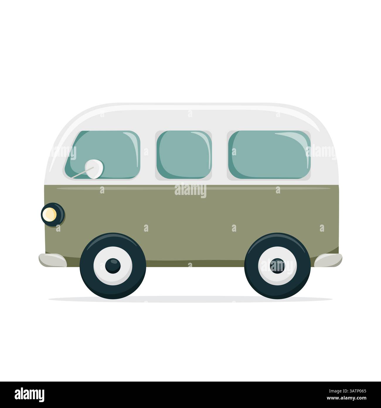 Retro minibus isolated on white background Stock Vector Image & Art - Alamy