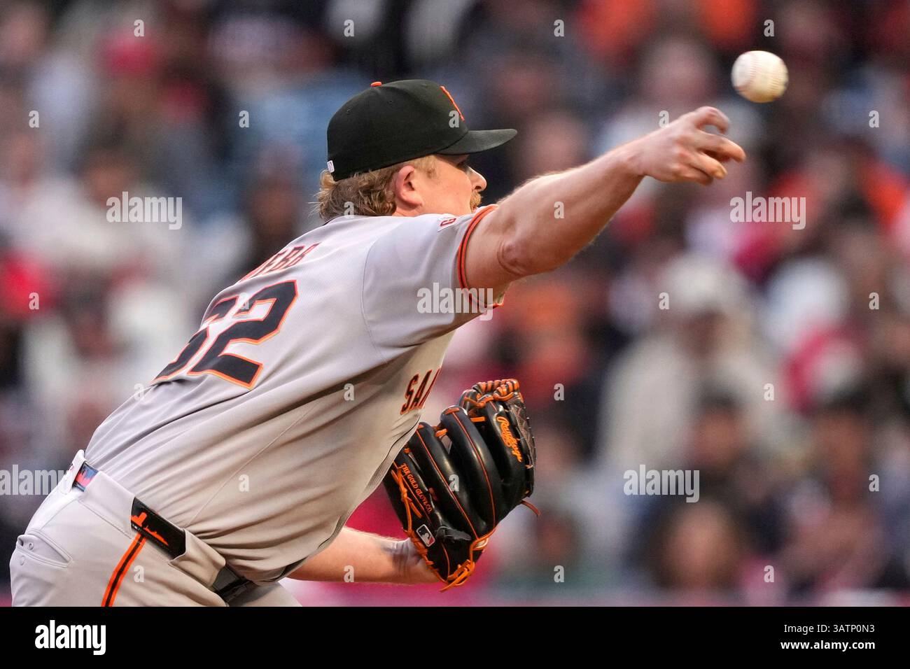 San Francisco Giants starting pitcher Logan Webb throws to the plate ...
