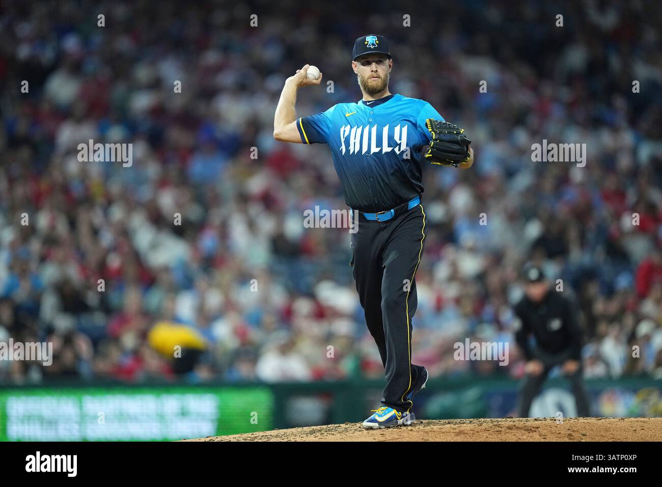 Philadelphia Phillies pitcher Zack Wheeler in action during a baseball ...
