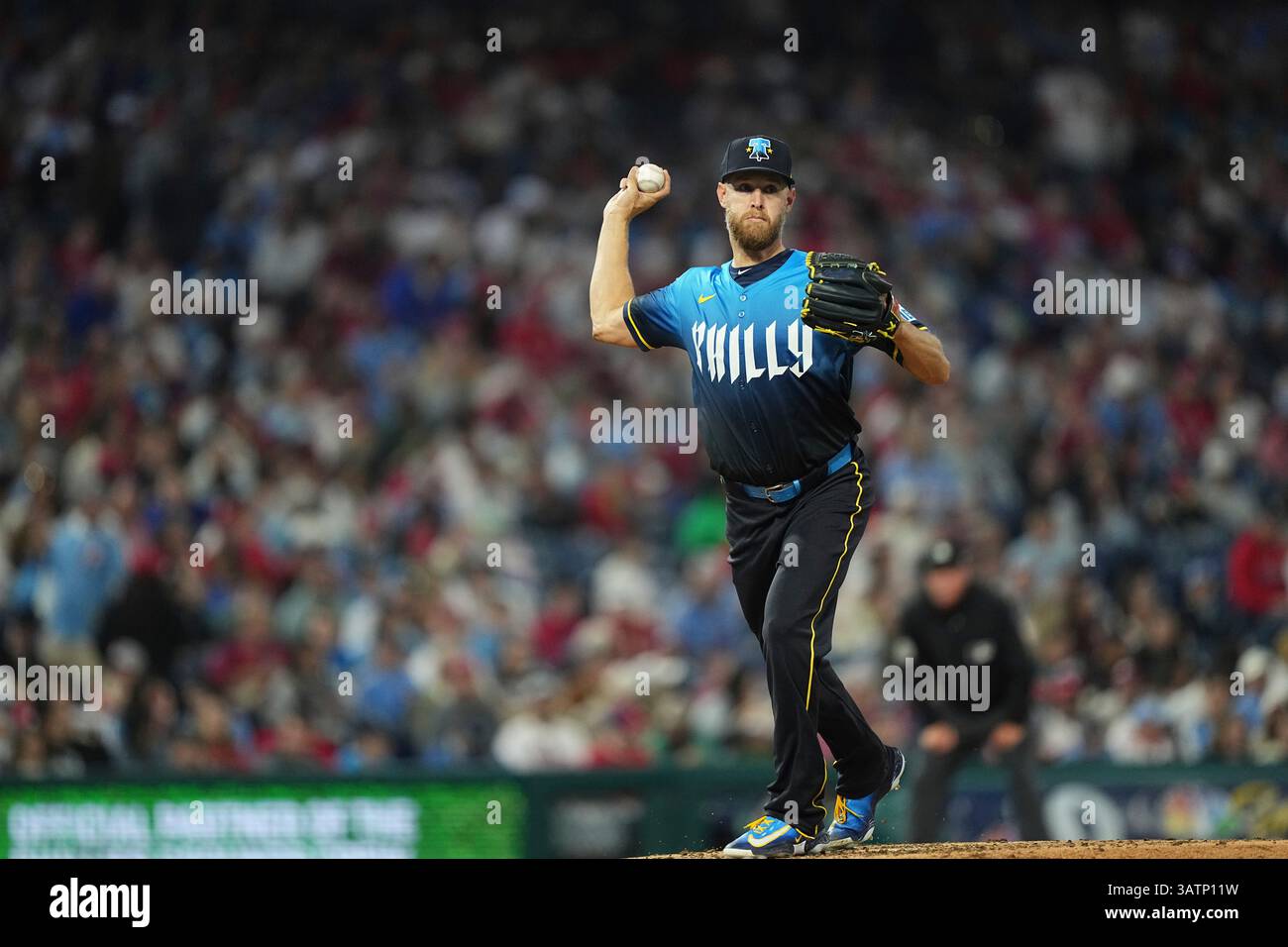 Philadelphia Phillies pitcher Zack Wheeler in action during a baseball ...