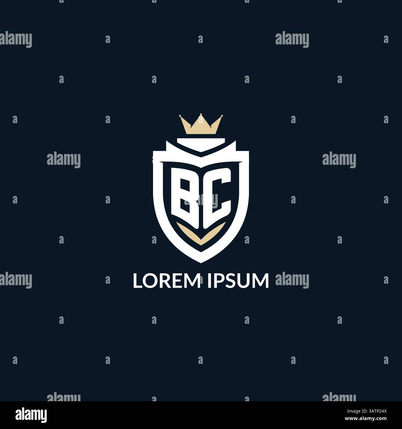 Initial letter BC shield and crown logo style, esport team logo design ...