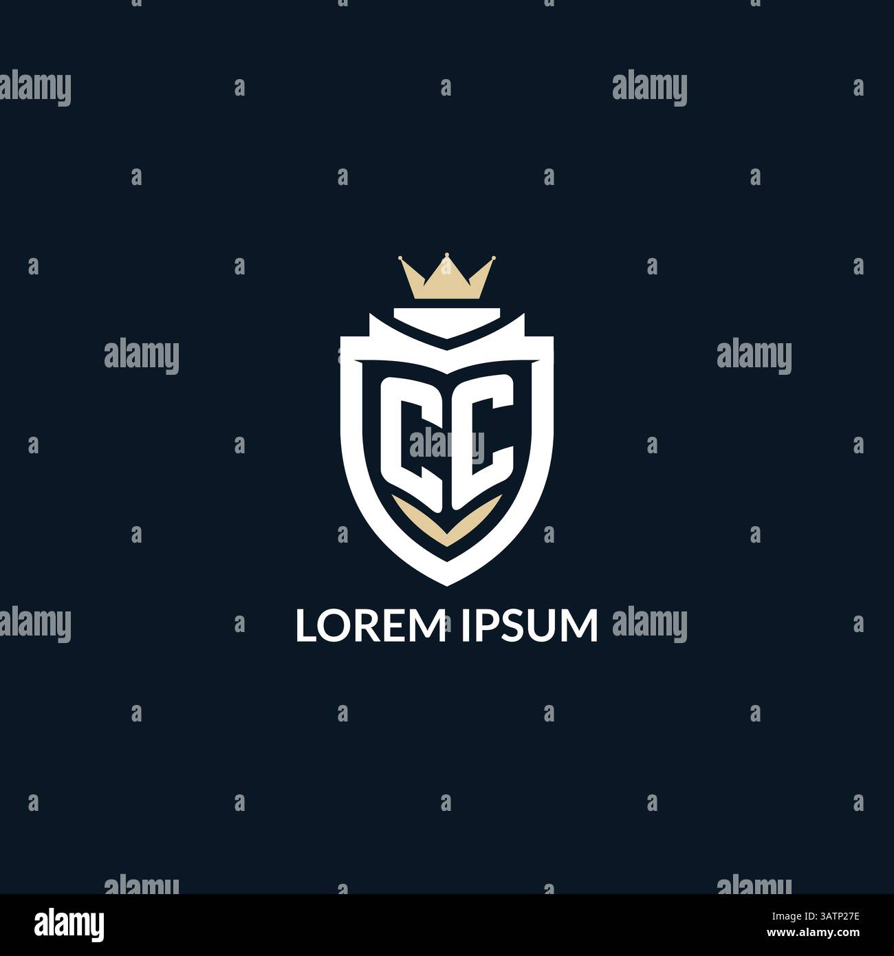 Initial letter CC shield and crown logo style, esport team logo design ...