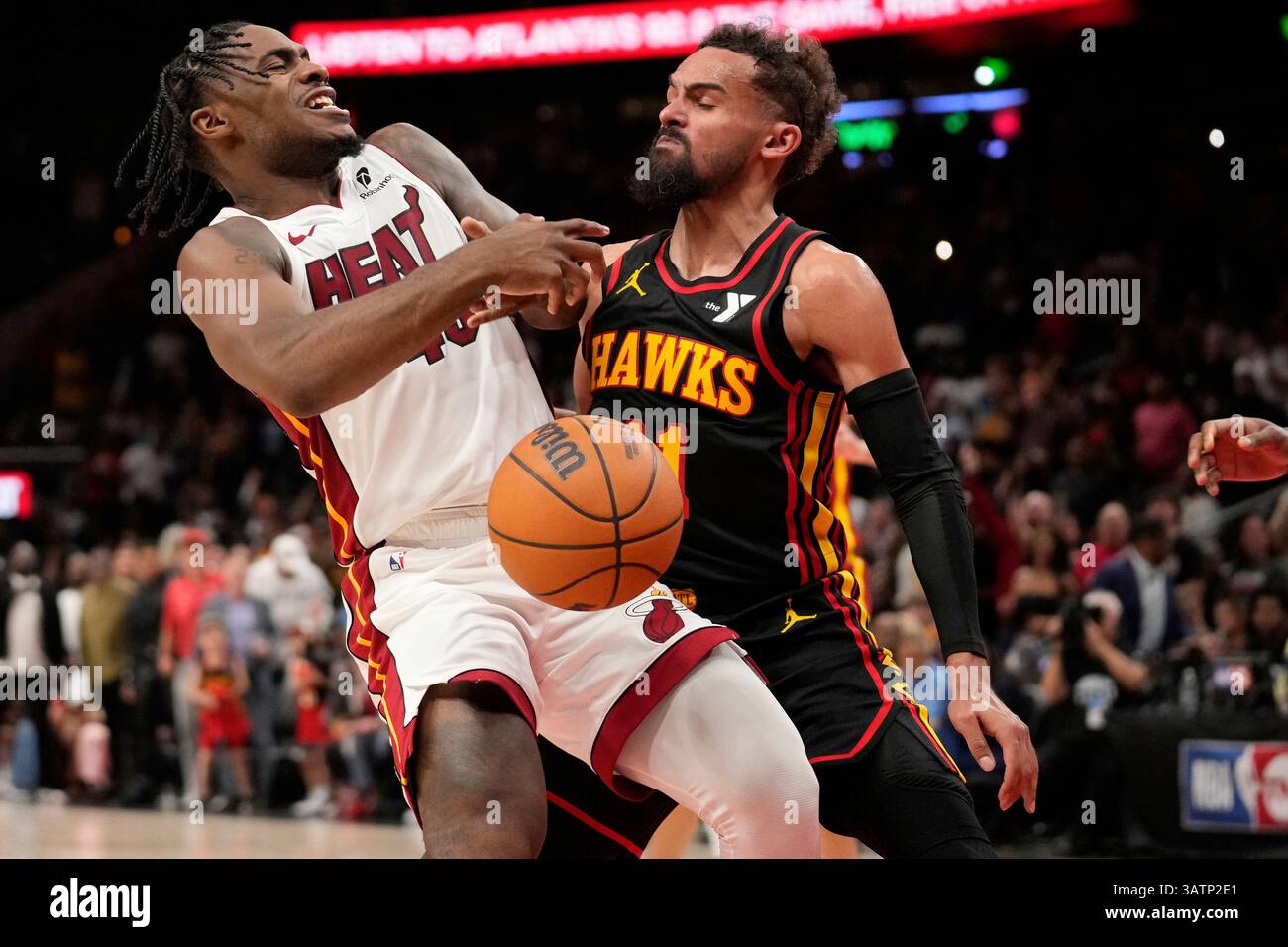 Atlanta Hawks guard Trae Young (11) and Miami Heat forward Haywood ...