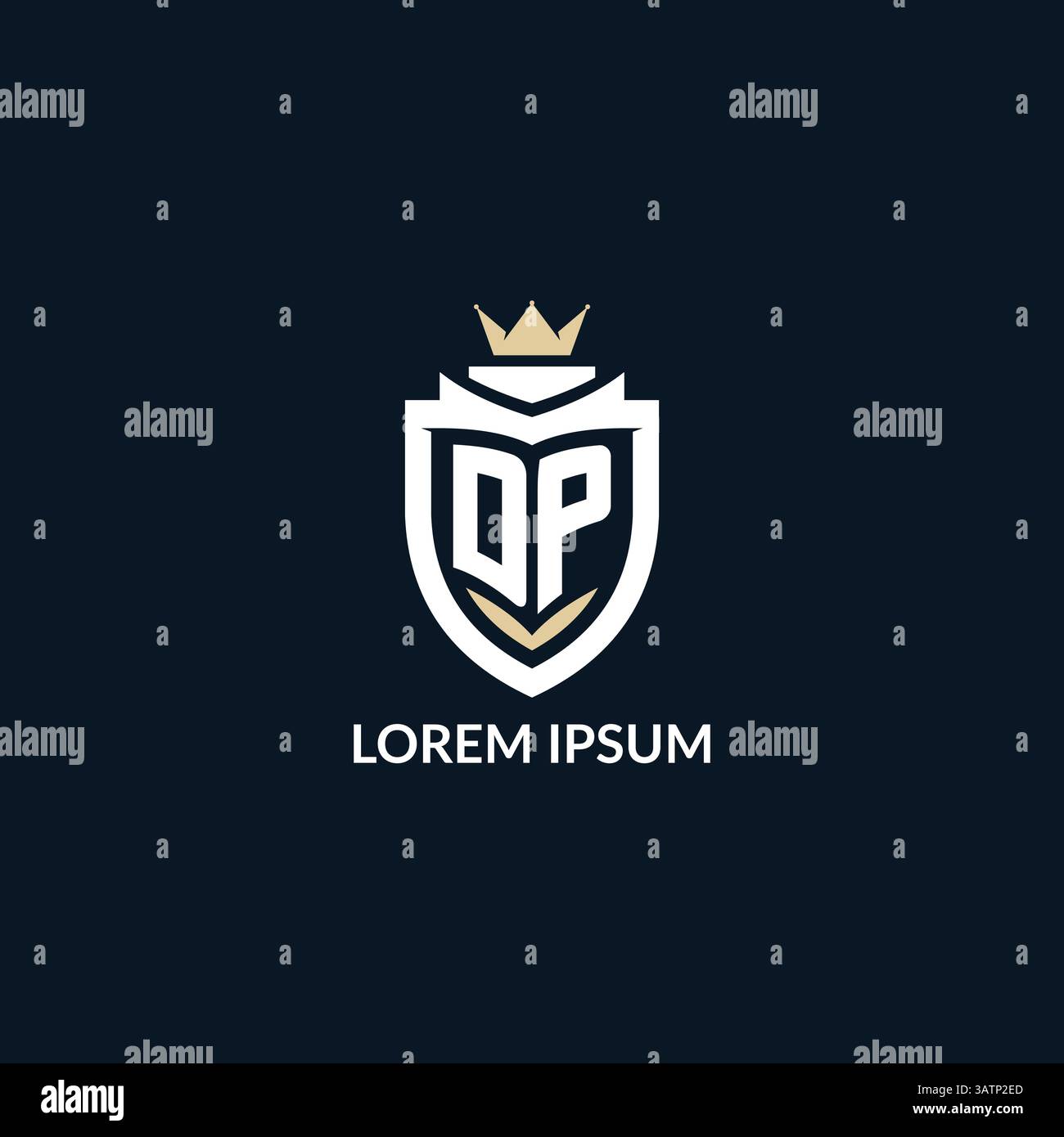 Initial letter DP shield and crown logo style, esport team logo design ...