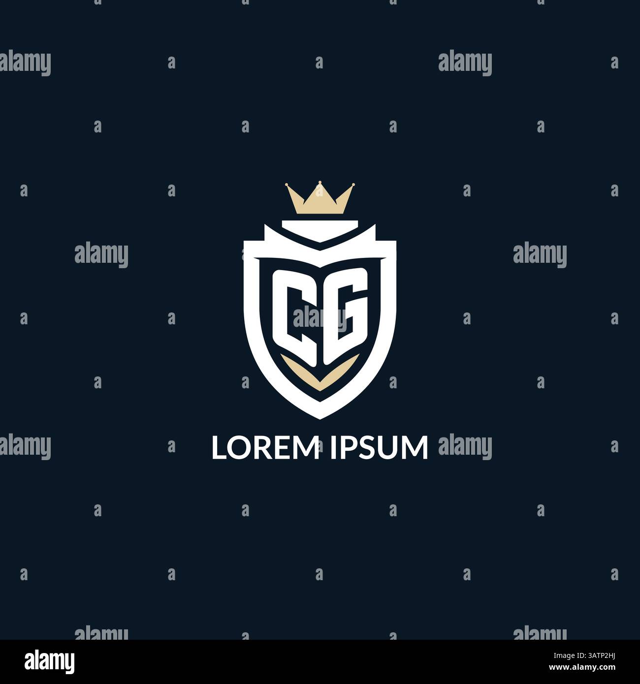 Initial letter CG shield and crown logo style, esport team logo design ...