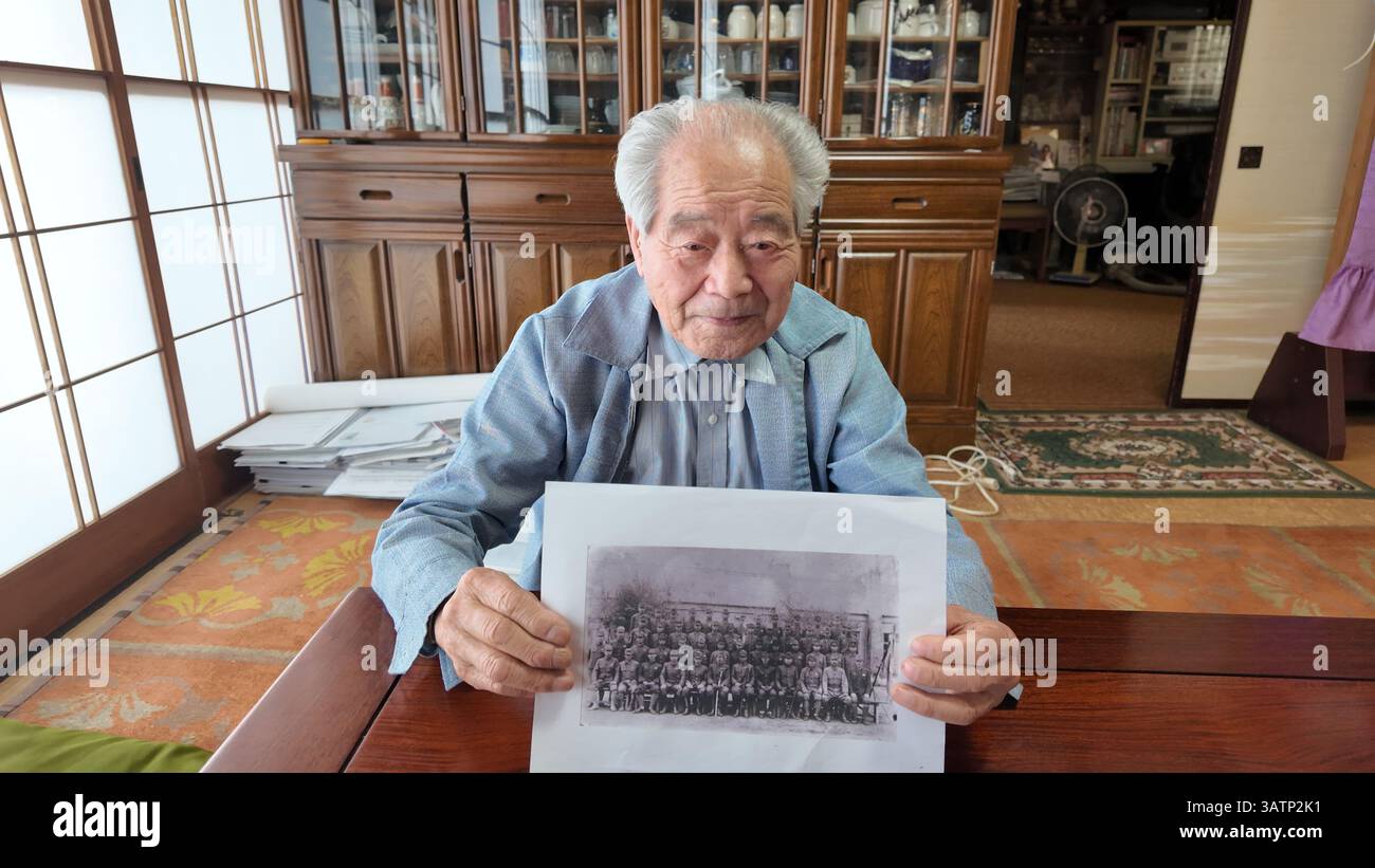 MIYADA, JAPAN - APRIL 118: Former Unit 731 Member Hideo Shimizu shows a ...
