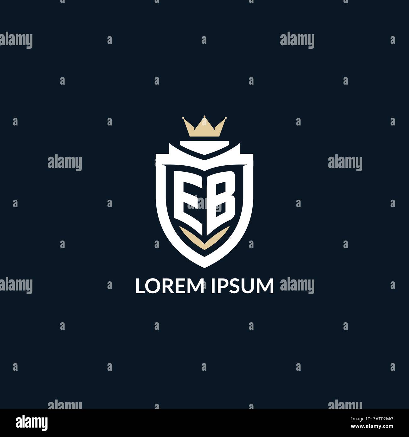 Initial letter EB shield and crown logo style, esport team logo design ...