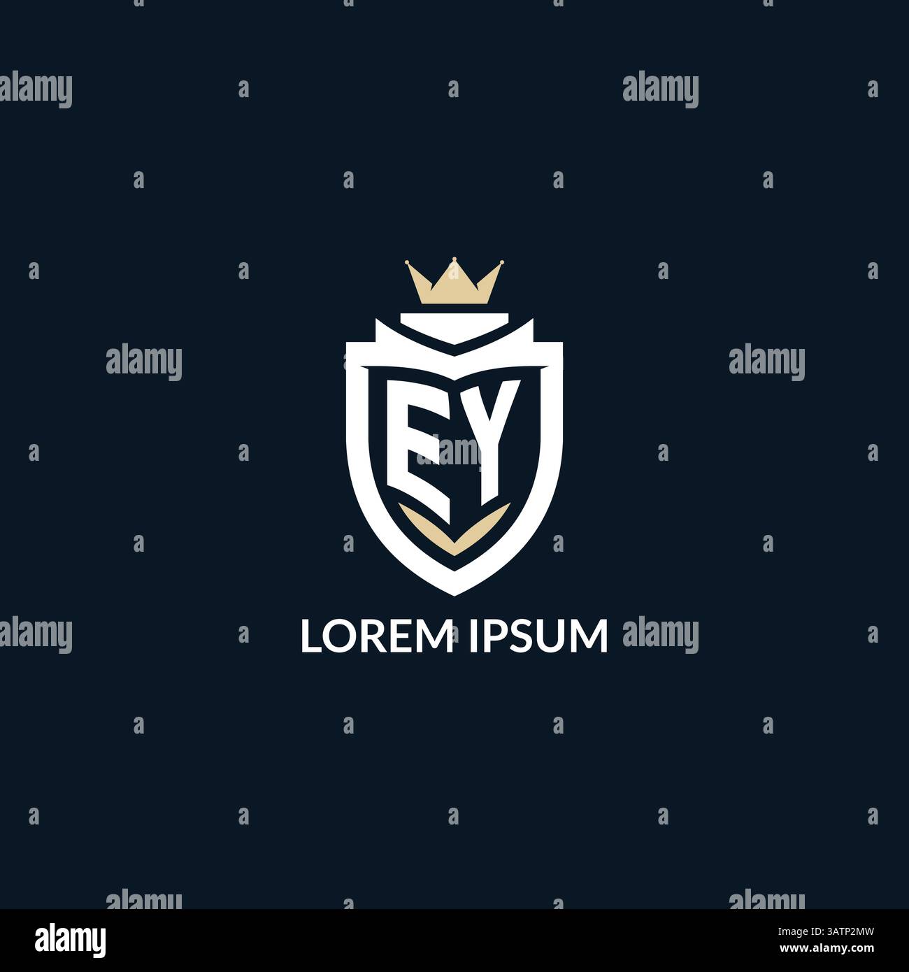 Initial letter EY shield and crown logo style, esport team logo design ...