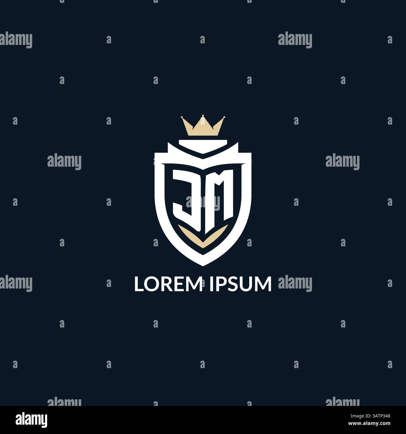 Initial letter JM shield and crown logo style, esport team logo design inspiration vector ...