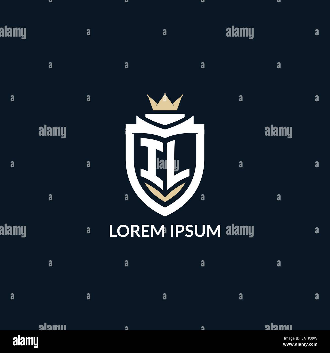 Initial letter IL shield and crown logo style, esport team logo design ...