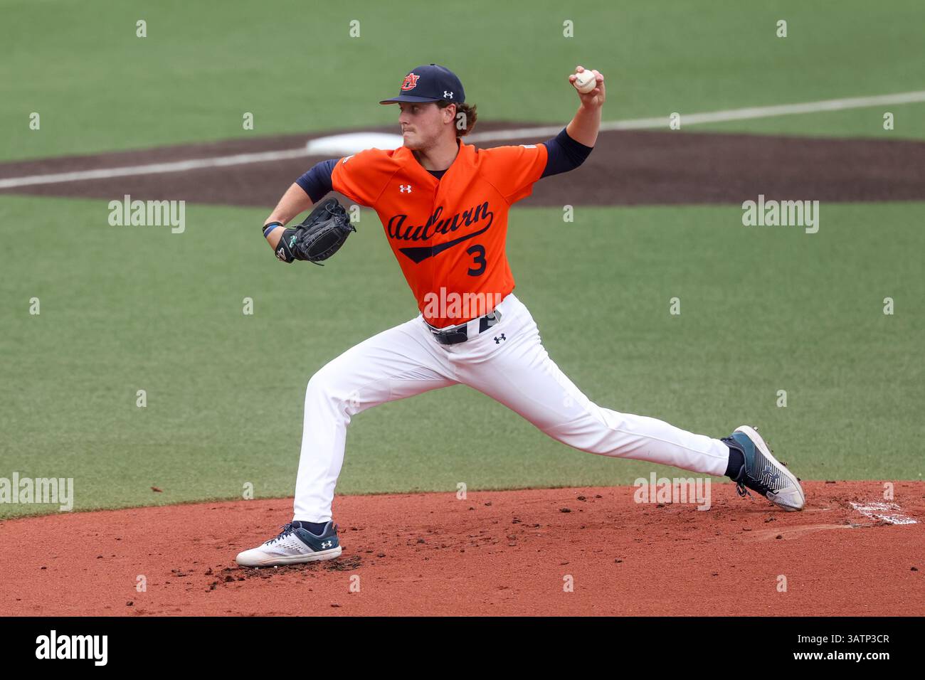 AUSTIN, TX - APRIL 18: Auburn pitcher Cade Fisher (3) pitches the ball ...