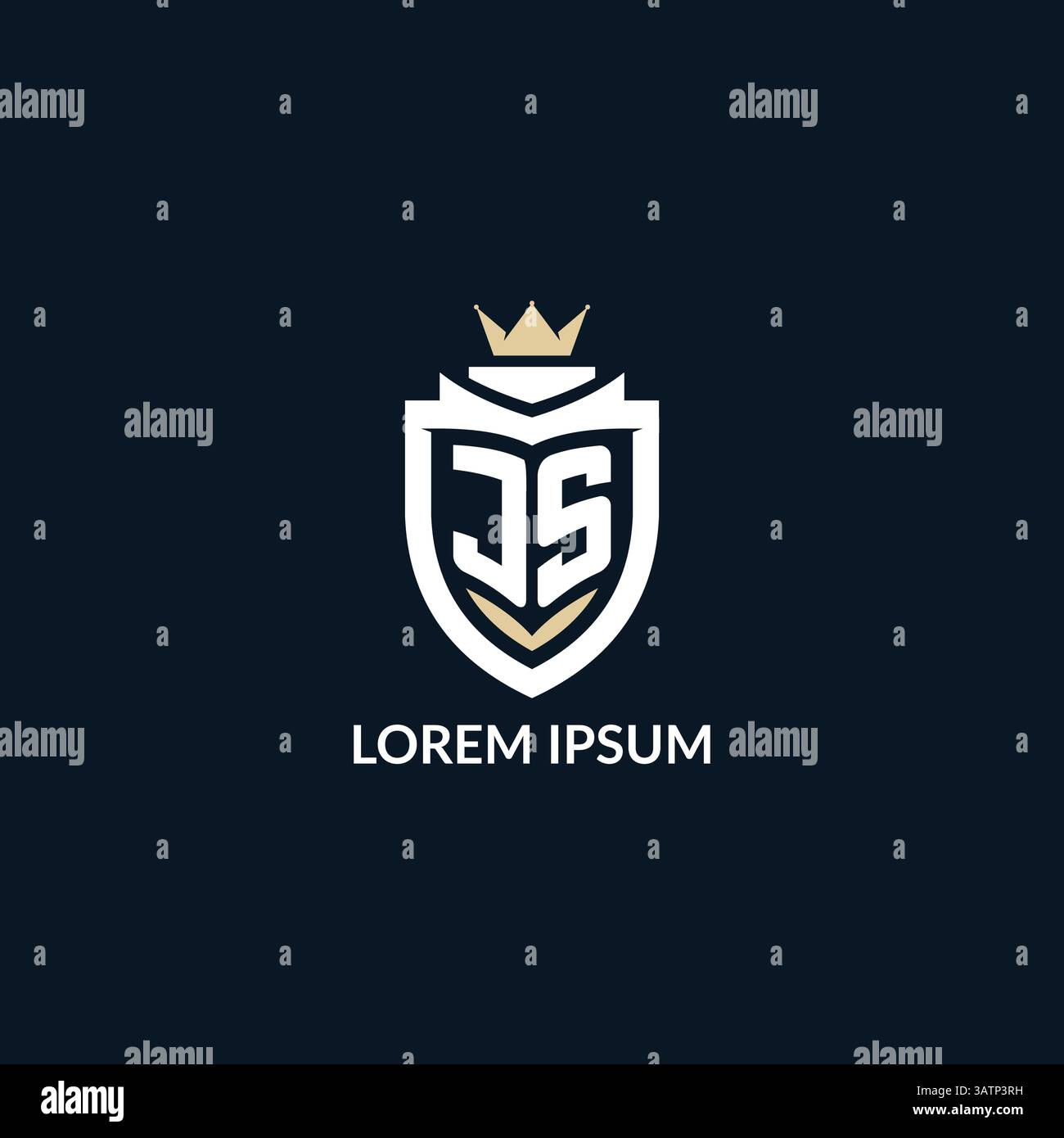 Initial letter JS shield and crown logo style, esport team logo design ...
