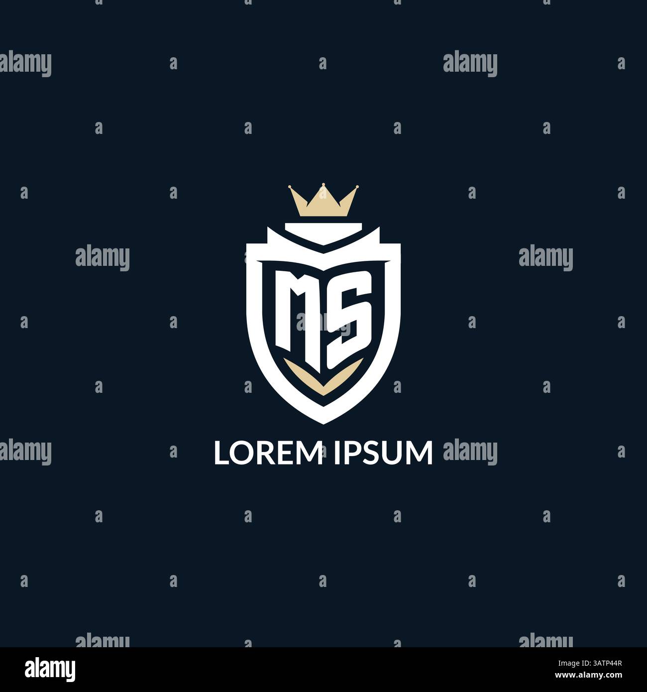 Initial letter MS shield and crown logo style, esport team logo design ...