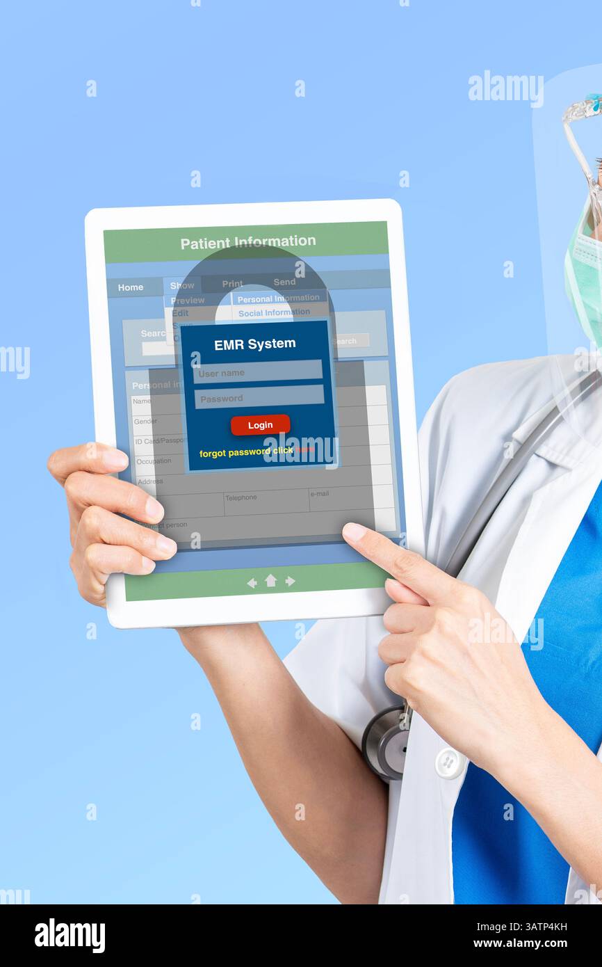 Health record access lock hi-res stock photography and images - Alamy