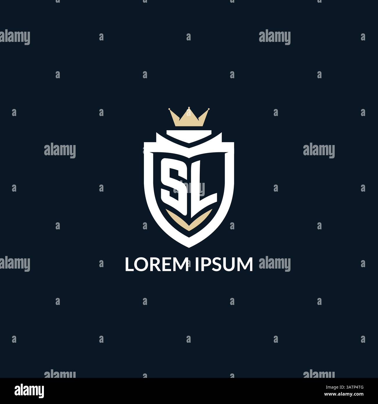 Initial letter SL shield and crown logo style, esport team logo design ...