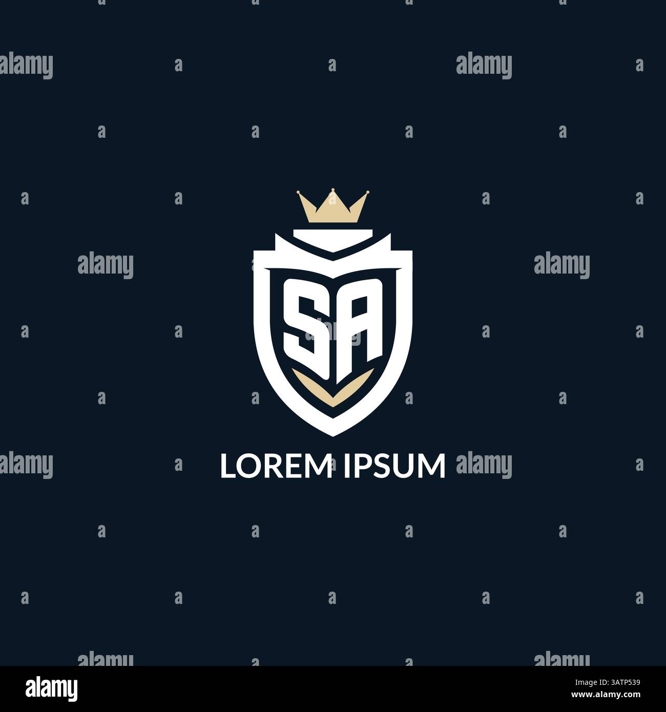 Initial letter SA shield and crown logo style, esport team logo design ...