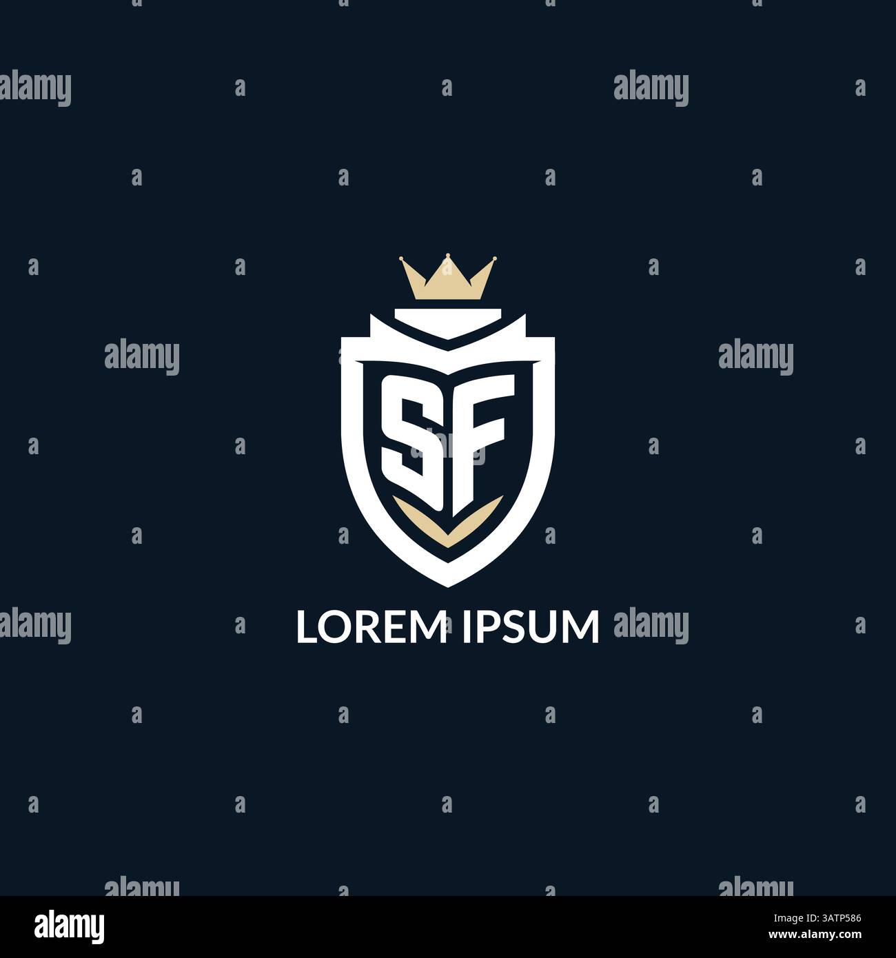 Initial letter SF shield and crown logo style, esport team logo design ...