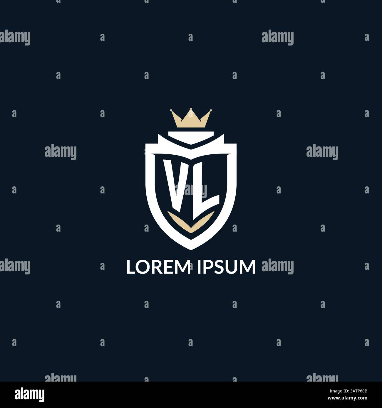 Initial letter VL shield and crown logo style, esport team logo design ...