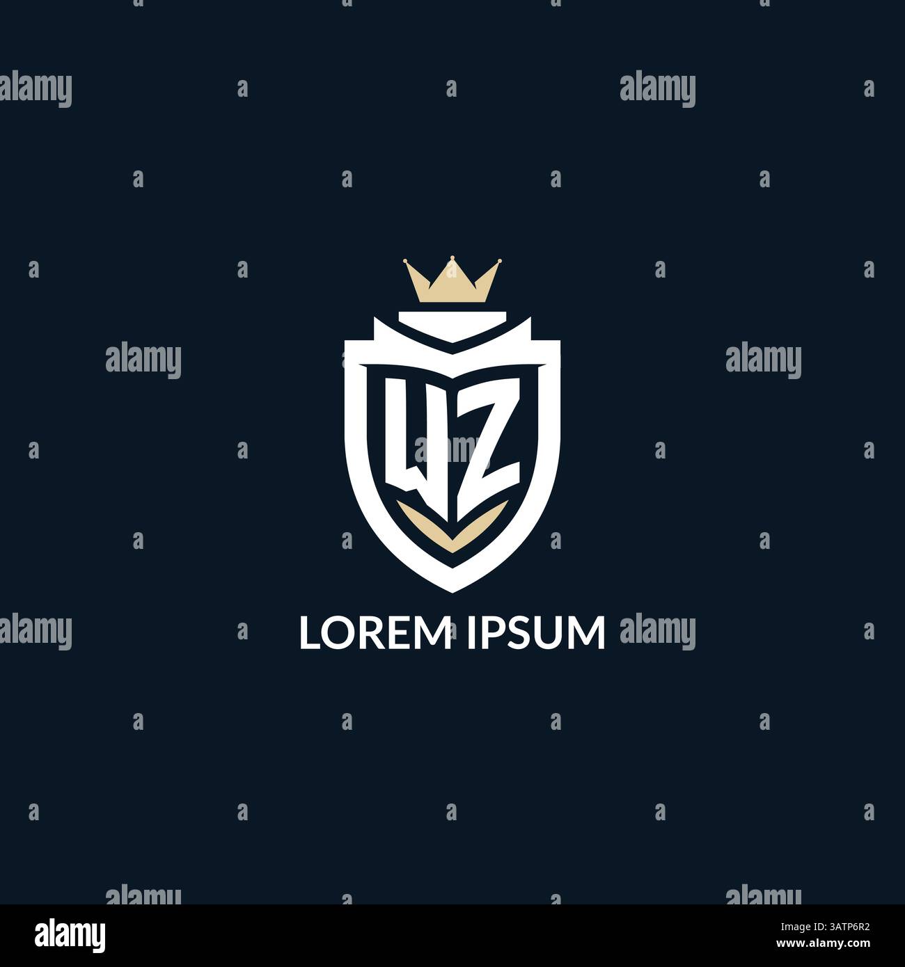 Initial letter WZ shield and crown logo style, esport team logo design ...