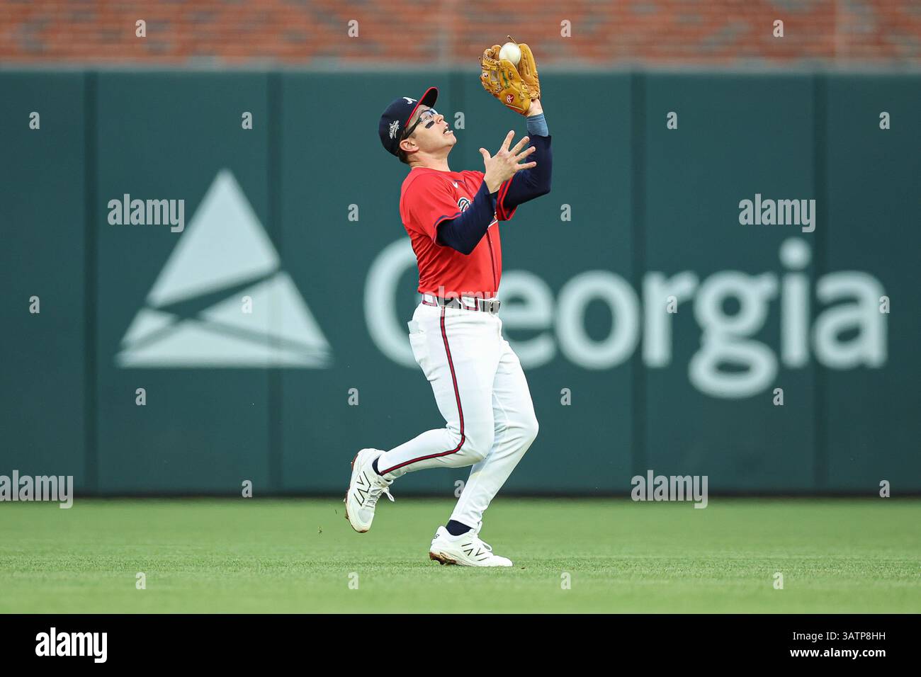 Atlanta Braves shortstop Nick Allen (2) catch a popup in the second ...