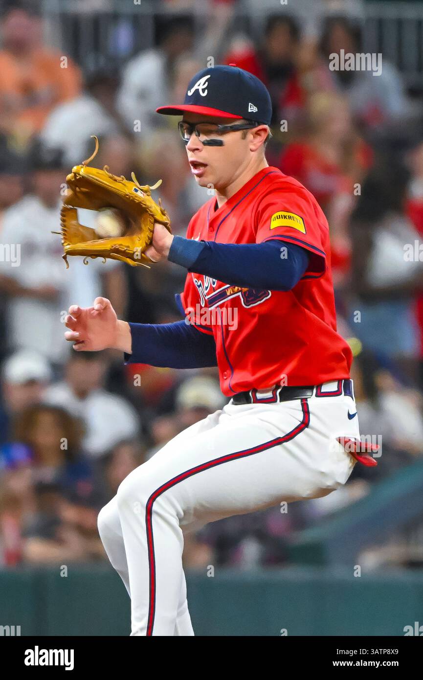 ATLANTA, GA - APRIL 18: Atlanta Braves shortstop Nick Allen (2) making ...