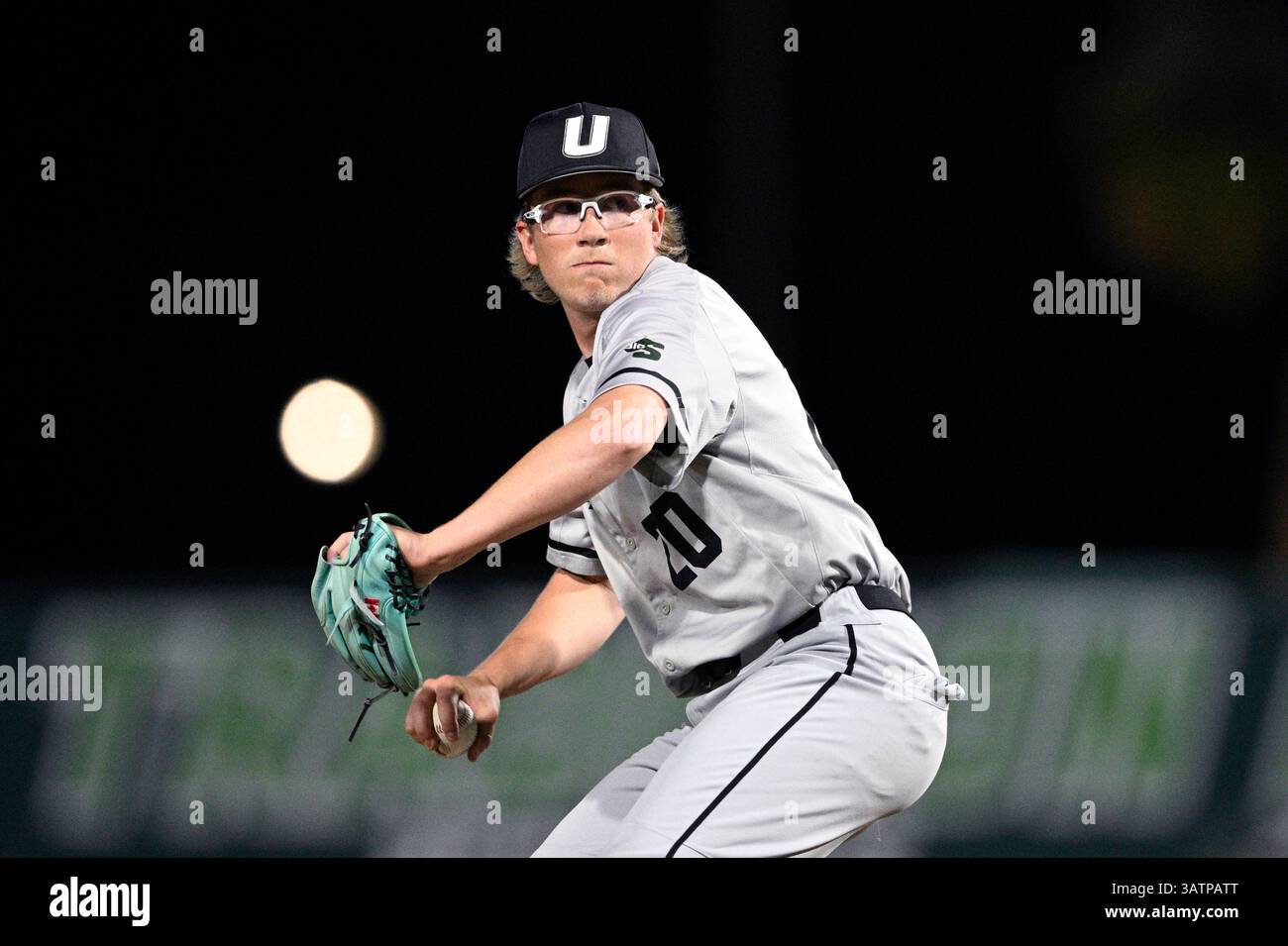 USC Upstate pitcher Reece Hemmerling (20) throws during an NCAA college ...