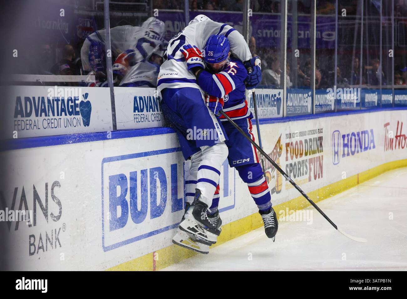 Rochester, New York, USA. 18th Apr, 2025. Rochester Americans forward ...