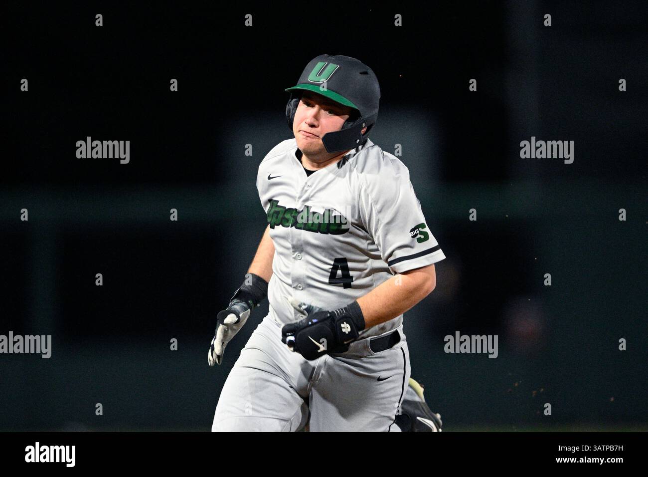 USC Upstate's Tyler Lang (4) runs during an NCAA college baseball game ...