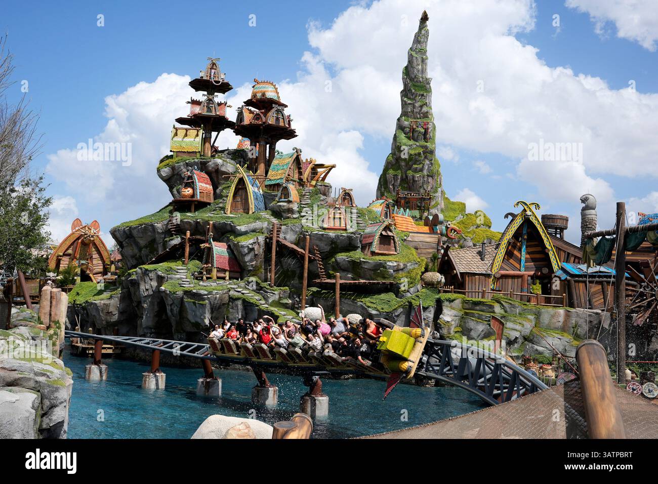 Guest ride a roller coaster in the How To Train Your Dragon – Isle Of ...