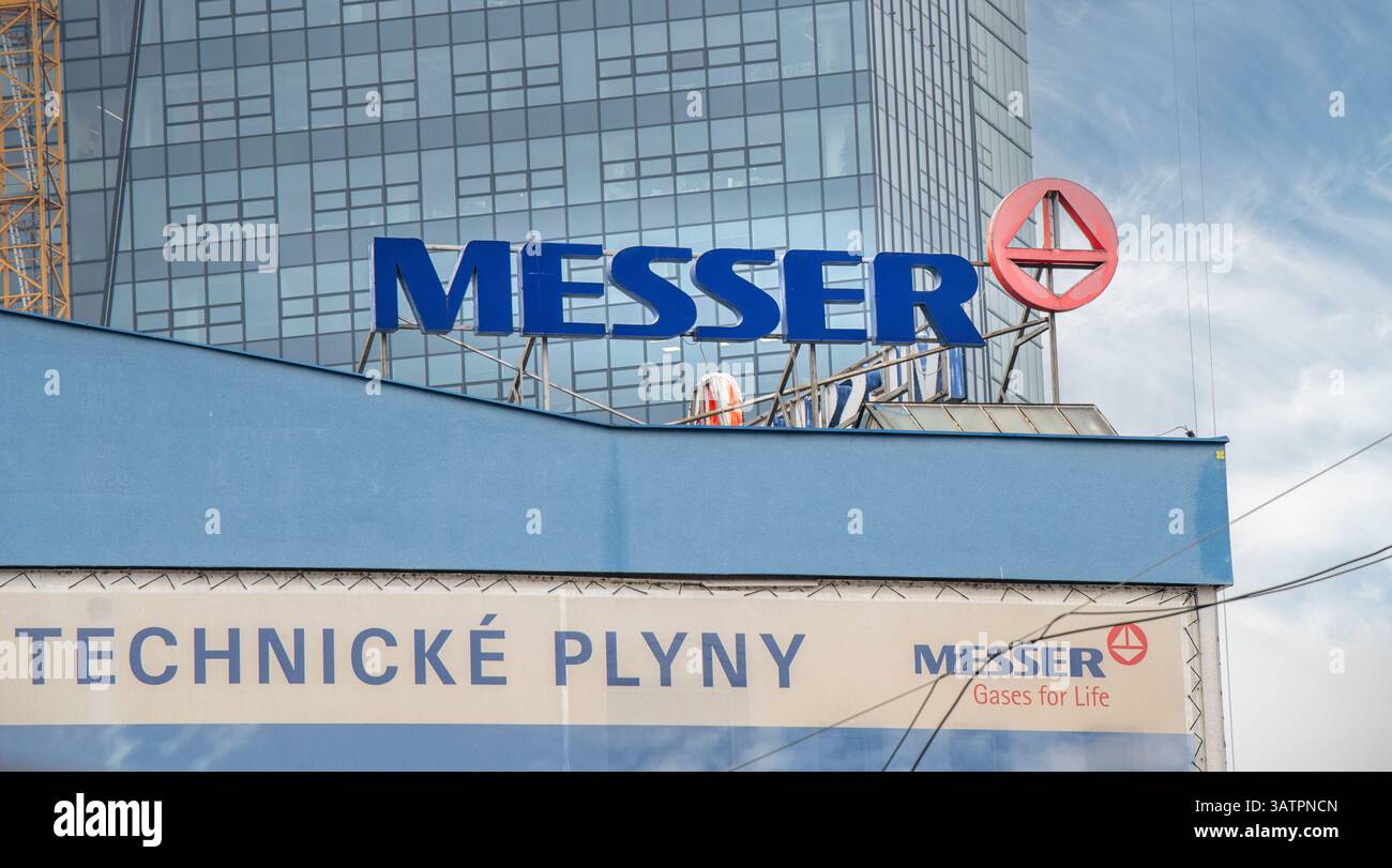 Bratislava, Slovakia - April, 15, 2025 : Sign of Messer on the building ...