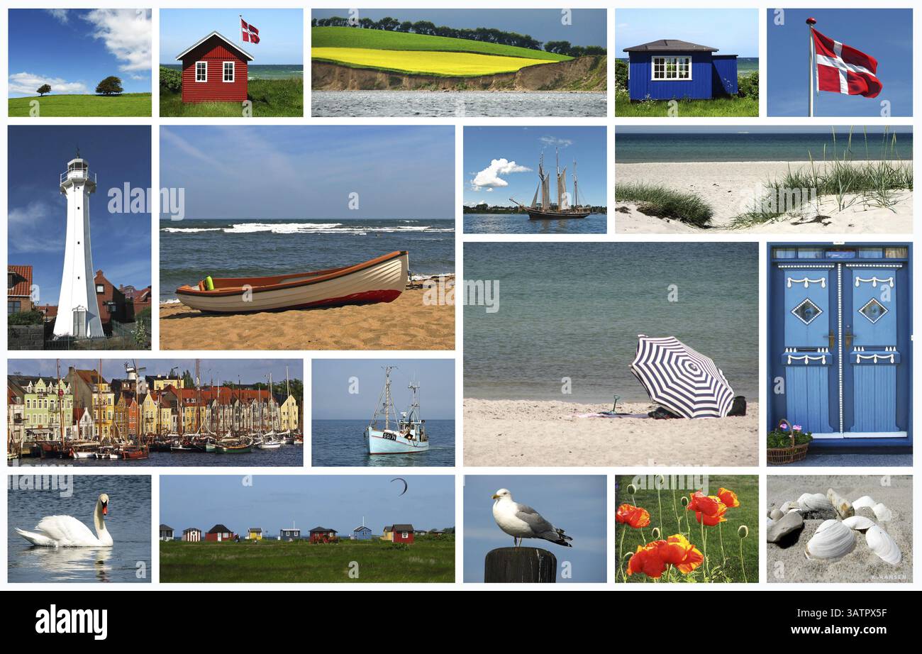 Postcart Denmark collage, Germany, Europe Stock Photo - Alamy