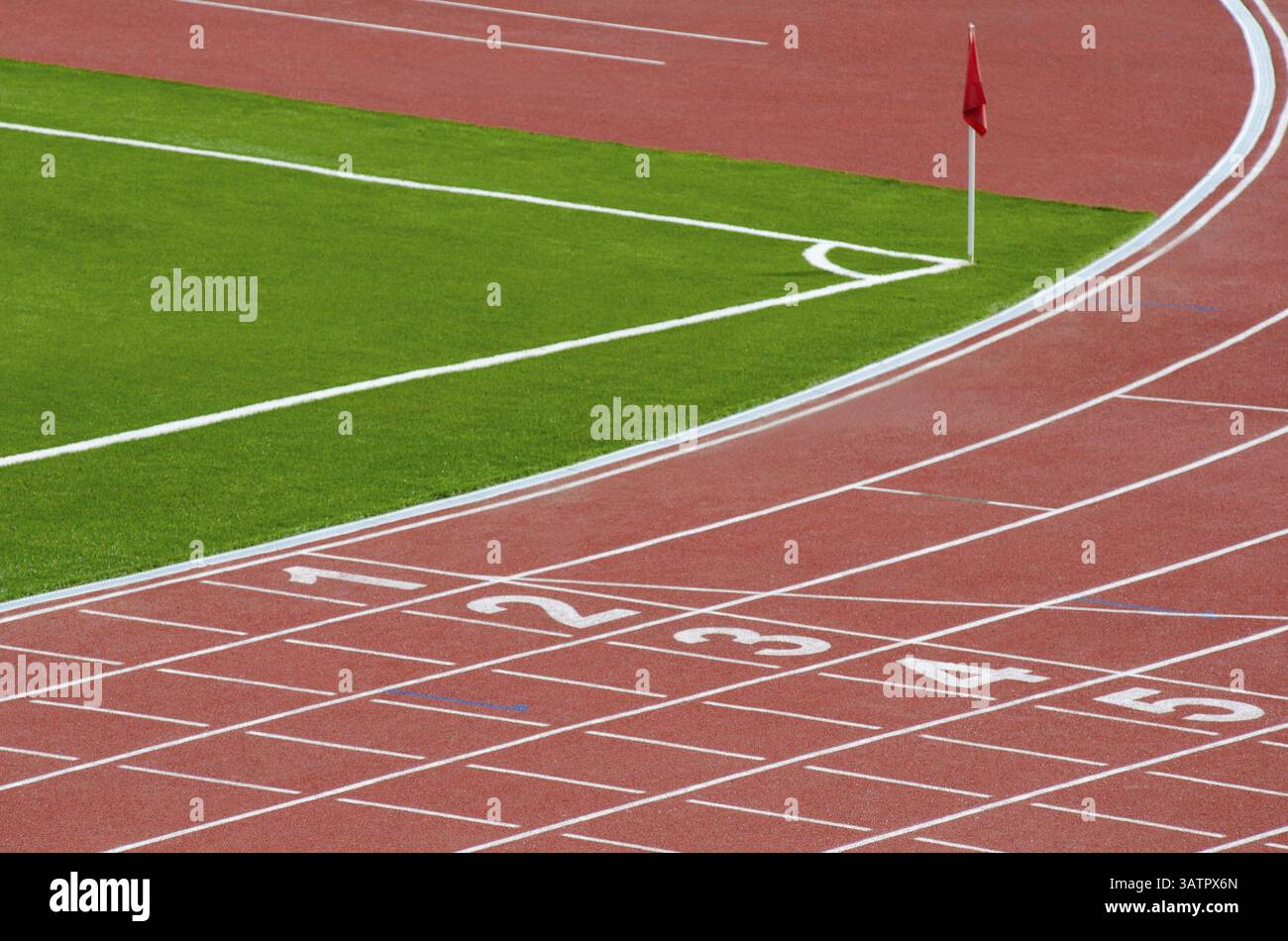 A part of an outdoor stadium - running tracks Stock Photo - Alamy