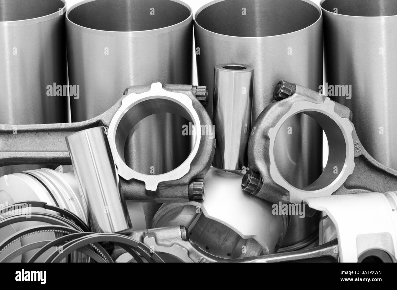 Auto spare parts - details of diesel engine Stock Photo - Alamy