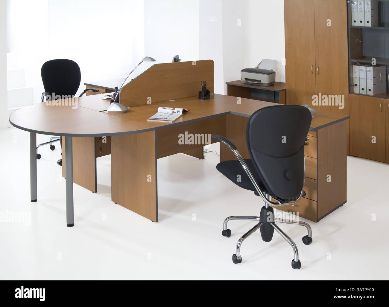 Suite of office furniture on isolated studio background Stock Photo - Alamy