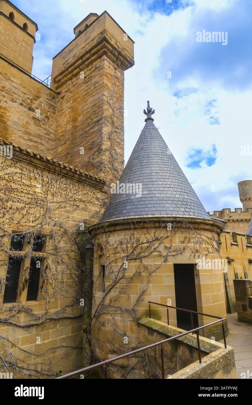 Majestic royal palace of olite in navarre, spain, featuring weathered ...