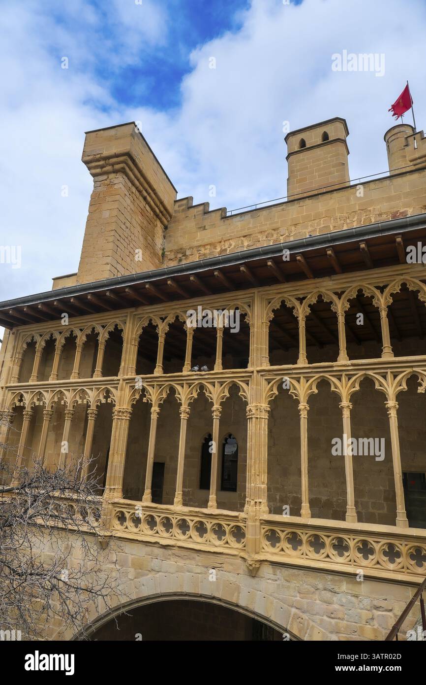 Majestic view of the royal palace of olite in navarre, spain ...