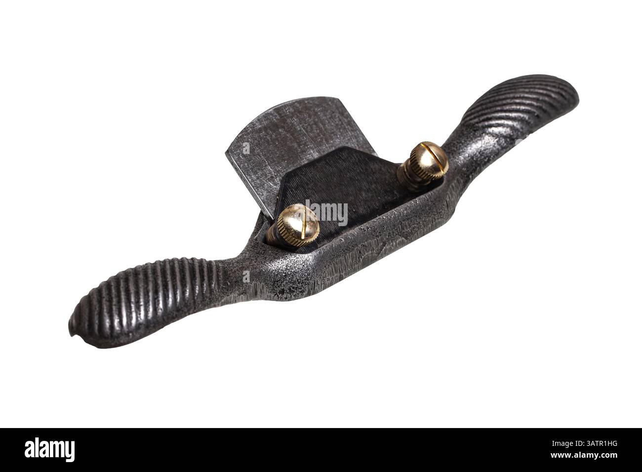 Old cast iron carpenter spokeshave on an isolated backround Stock Photo ...