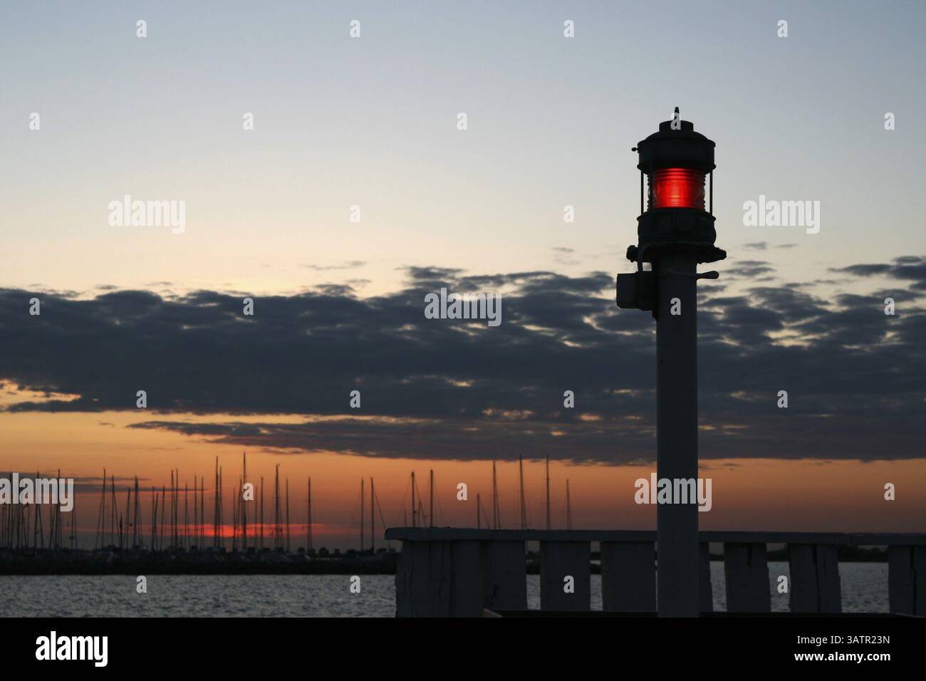 The port light at the harbour entrance to the commercial port of ...