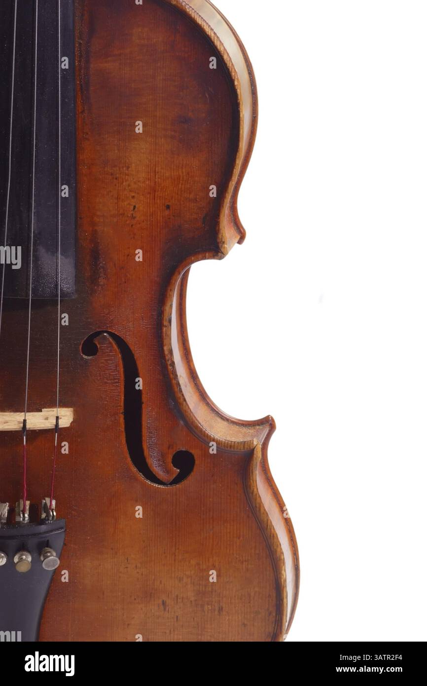 Violin body from the front. Clipping. Old violin in Detail isolated on ...