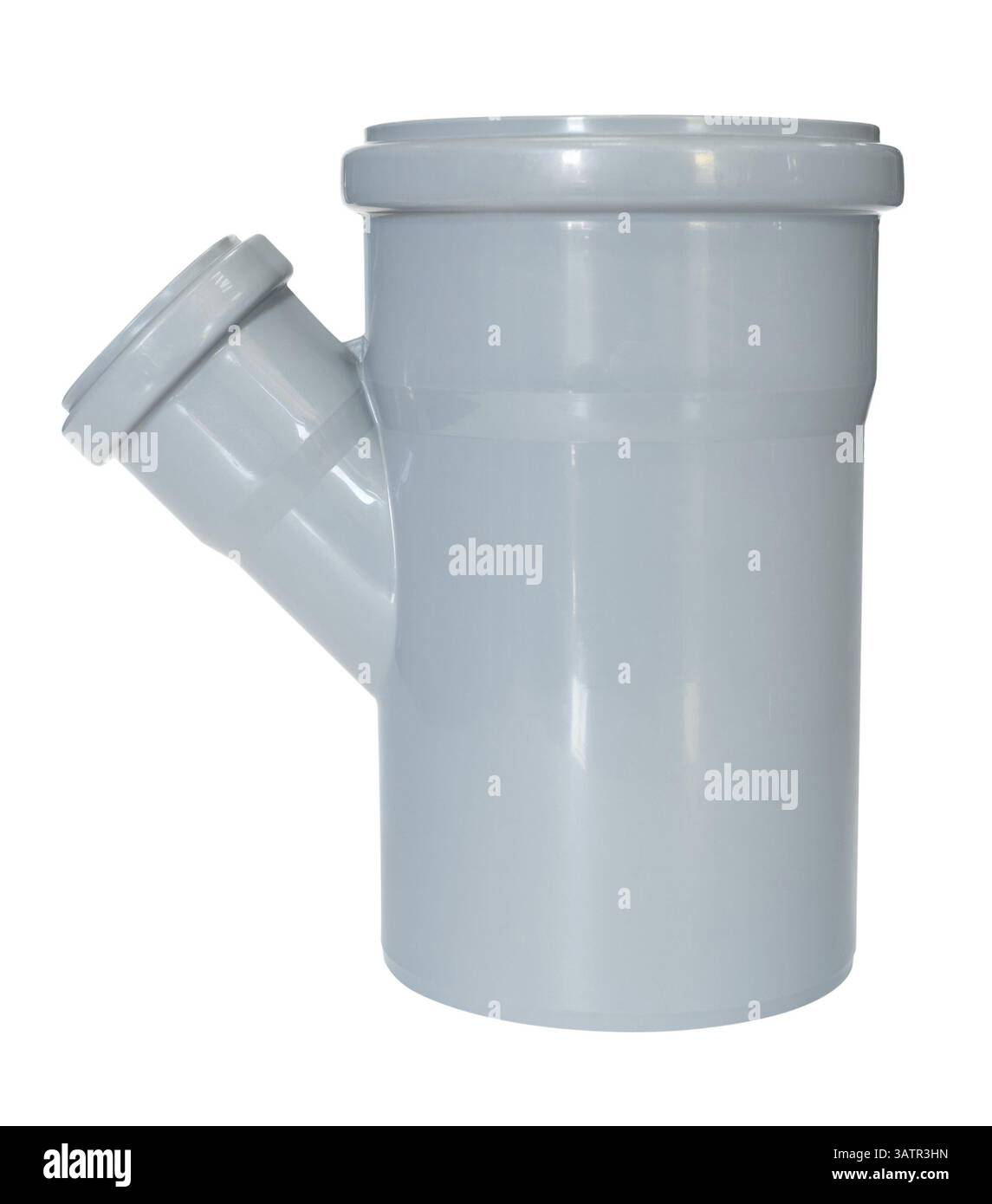 A PVC fitting - a draining tee pipe, angle 45 Stock Photo - Alamy