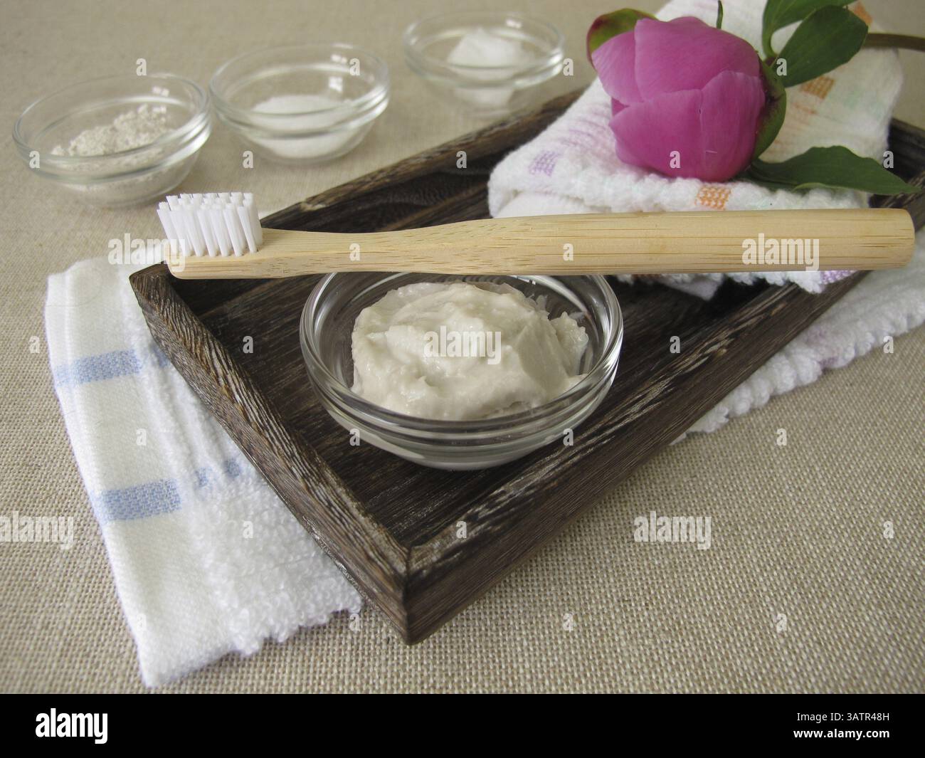 Homemade toothpaste made from three ingredients with coconut oil ...