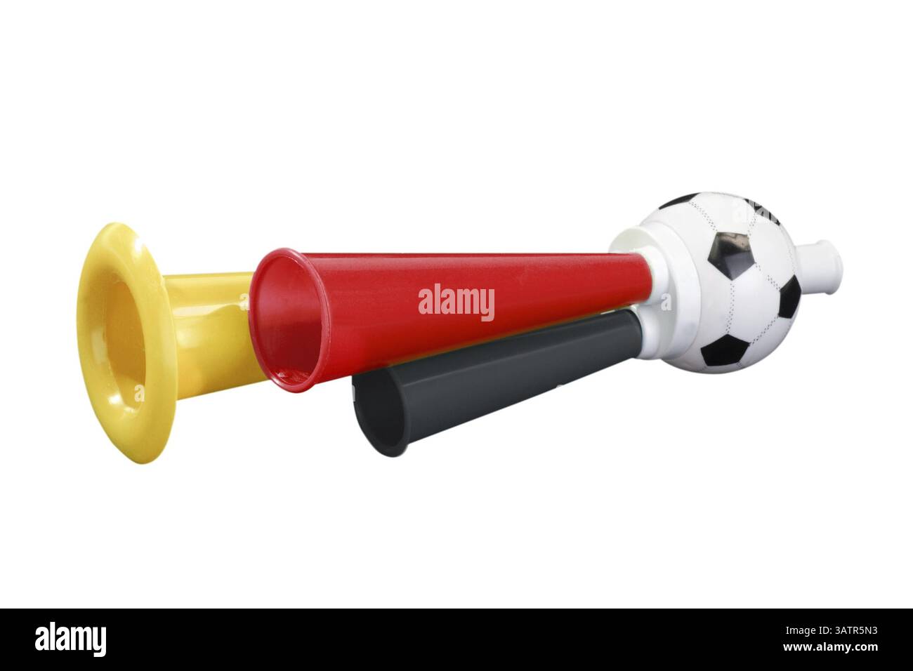 Black, red and gold football trophy - cropped on a white background ...