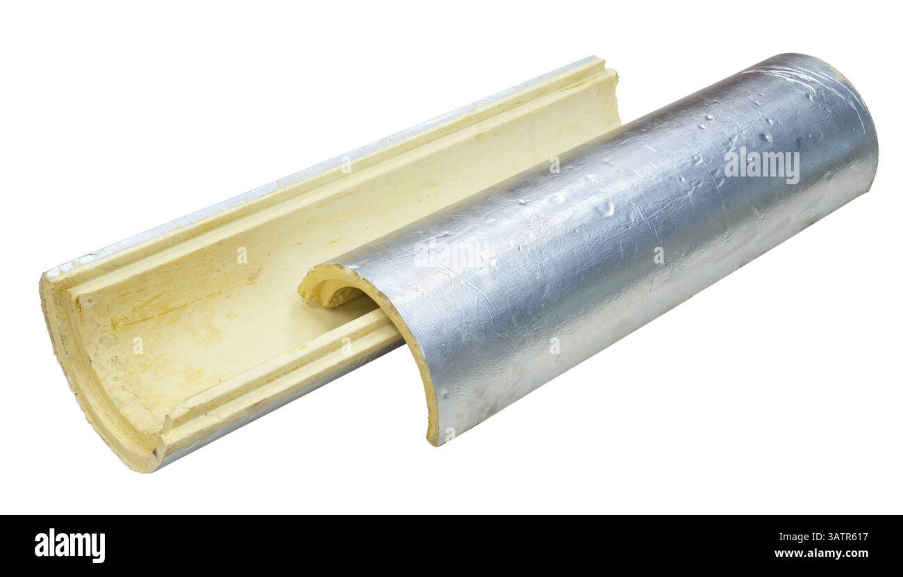 Lagging - heat insulation material for pipes, isolated Stock Photo - Alamy