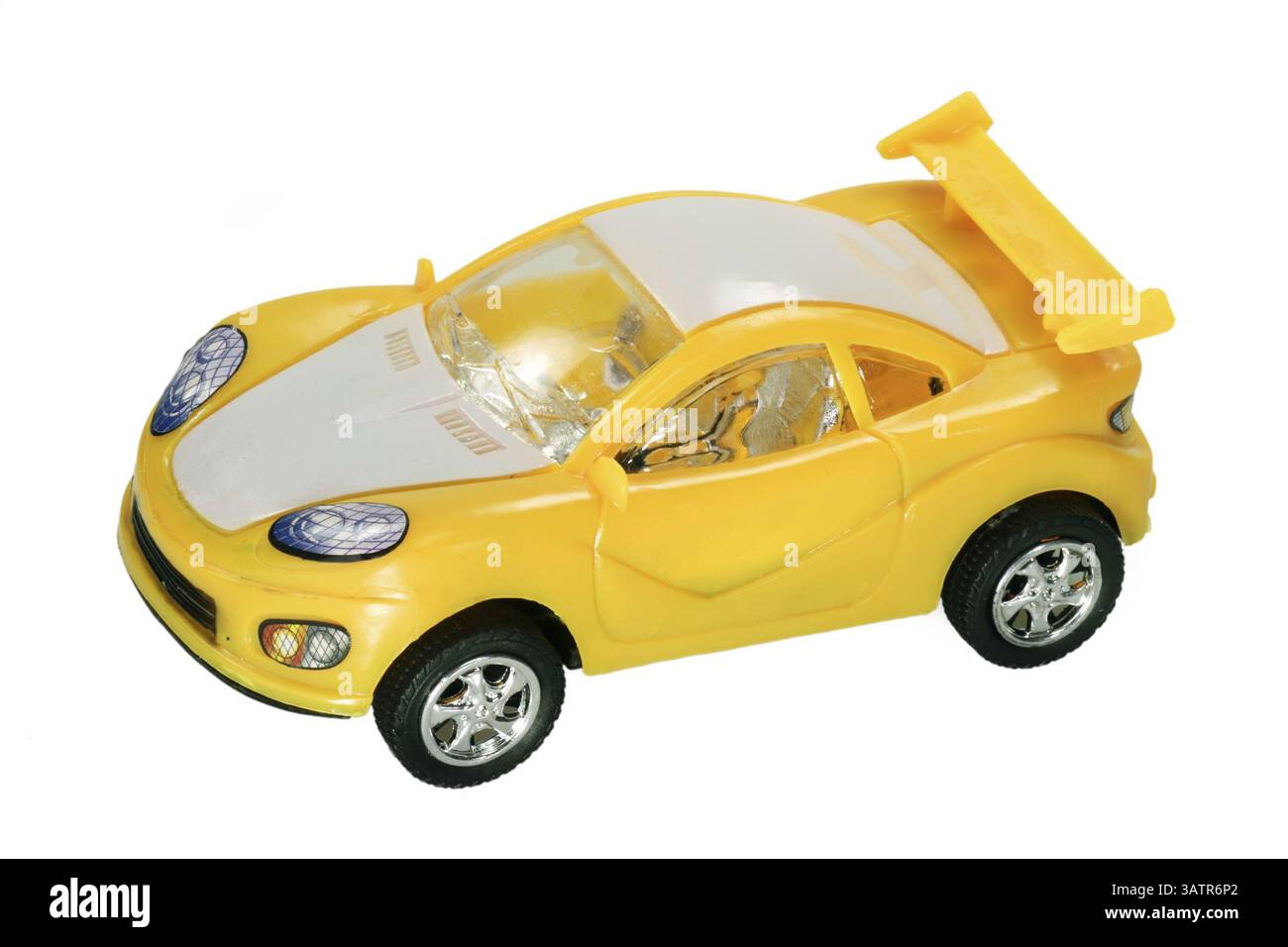 Toy car on white background Yellow toy car - isolated on white ...