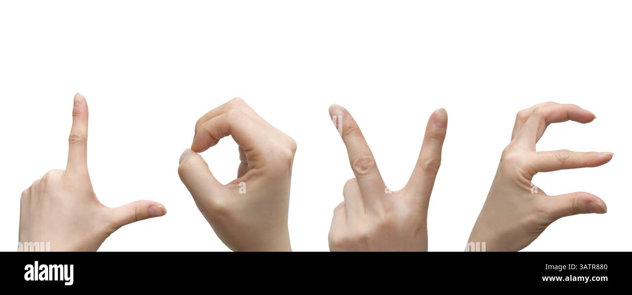 Word love in hand gestures Stock Photo - Alamy